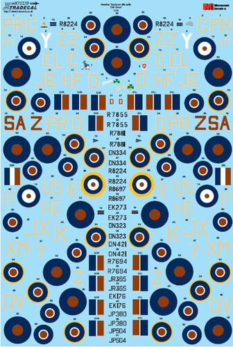 Xtradecal 72239 Hawker Typhoon Mk.Ib Car Door (11 schemes)