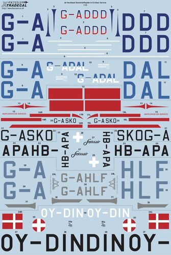 Xtradecal 72312  de Havilland Rapide in Civilian Service (6 schemes)