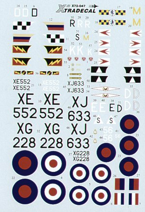 Xtradecal 72047 Hawker Hunter FGA.9 / FR.10 (7 Sqns 3 a/c)