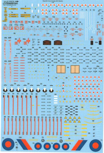 Xtradecal 48138 Panavia Tornado Gr.1 Stencil Data - 2 full size decal sheets