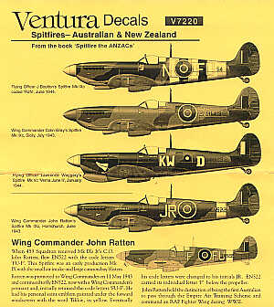 Ventura 7220 Supermarine Spitfire Mk.V / Mk.IX in RAAF and RNZAF Service