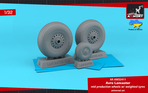Armory Models Group AW32411 Avro Lancaster Mid Production Wheels With Weighted Tyres - Universal Set