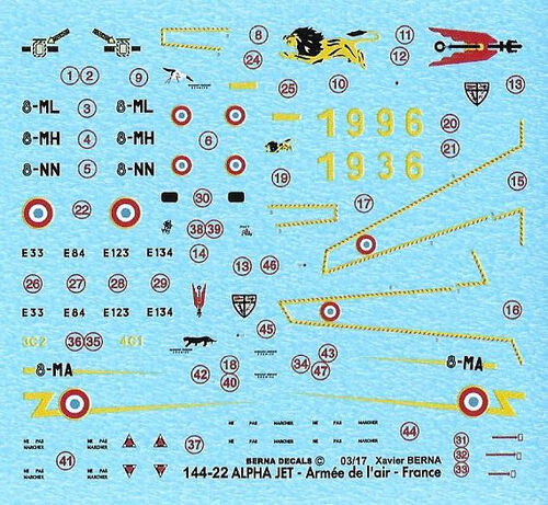 Berna Decals 14422 Dassault-Dornier Alpha Jet Decals