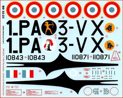 Berna Decals 32023 Republic F-84 G Thunderjet (2 schemes)