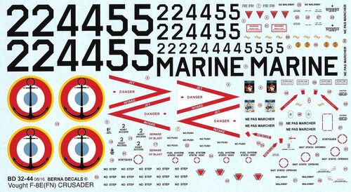 Berna Decals 32044 Vought F-8 E (Marine Nationale) French Crusader
