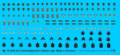 Peddinghaus-Decals 4225 USA Uniform insignia Vietnam War (late)