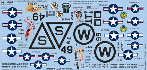 Kits World 144014 Boeing B-29 Superfortress Decal Sheet