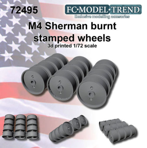 FC ModelTrend 72495 M4 Sherman burnt solid wheels