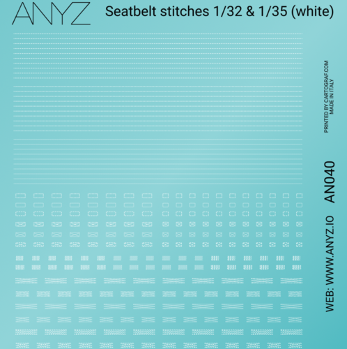 Anyz Model Accessories 040 Seatbelt stitches white