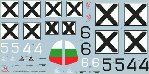 Exotic Decals 48005 Bulgarian Arrows #2 Bf 109E-3 in Bulgarian service