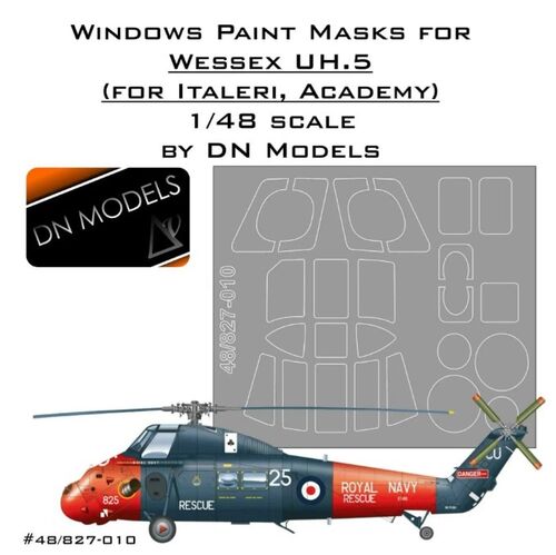 DN Models 48-827-010 Windows Paint Masks For Westland Wessex UH.5