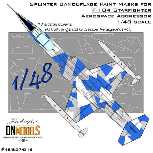 DN Models 48-827-046 Splinter Camouflage Paint Masks For F-104 Starfighter Aerospace Aggressor