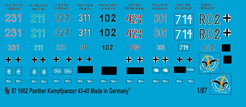 Peddinghaus-Decals 1002 Panther Tank Markings No. 1