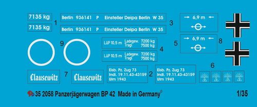 Peddinghaus-Decals 2058 Markings For The Panzerjägerwagen BP 42