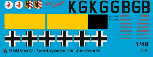 Peddinghaus-Decals 1684 Bücker 131 D-2 Connection Machine JG 54 KG*GB