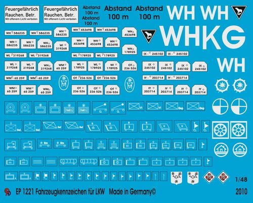 Peddinghaus-Decals 1221 Number Plates For Transport Trucks And Tactical Markings