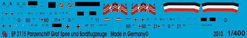 Peddinghaus-Decals 2115 Pocket Battleship Graf Spee Markings