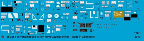 Peddinghaus-Decals 2184 16 Different 18 Ton Famo Half-Tracks