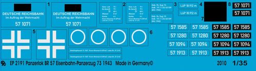 Peddinghaus-Decals 2191 Armoured Br 57 Railroad Armored Train 73