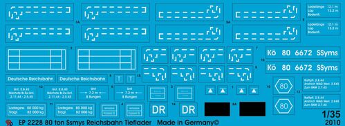 Peddinghaus-Decals 2228 80 Ton Ssyms Reichsbahn Flatbed