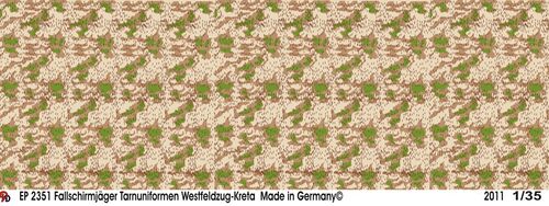 Peddinghaus-Decals 2351 Fallschirmjäger Camouflage Uniforms Western Campaign Crete