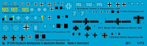 Peddinghaus-Decals 2393 German Russian "Beutepanzer" In German Service No. 3