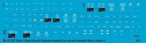 Peddinghaus-Decals 2927 Markings For Omms 32 Reichsbahn - Military Government And Bundesbahn