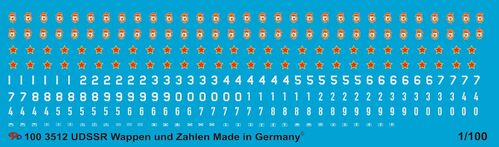 Peddinghaus-Decals 3512 Team Yankee UDSSR Wappen And Numbers Cold War