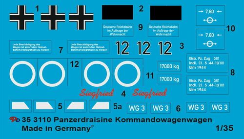 Peddinghaus-Decals 3110 German Tank Draisine Commando Car