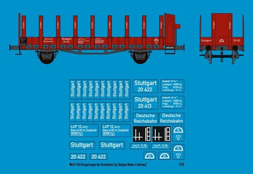 Peddinghaus-Decals 3104 Reichsbahn Rungenwagen Type Stuttgart