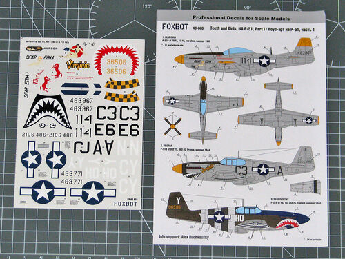 FOXBOT 48-060A North American P-51 Mustang Nose art, Part 1 (Stencils not included)