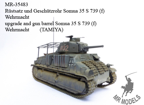 MR Modellbau 35483 Upgrade and gun barrel Somua 35 S 739 (f) Wehrmacht