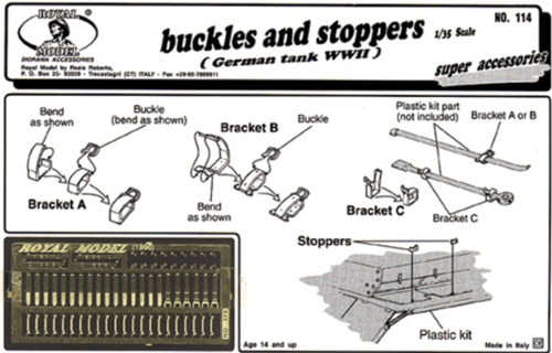 Royal Model di R. Reale 114 Buckles and stoppers German tank