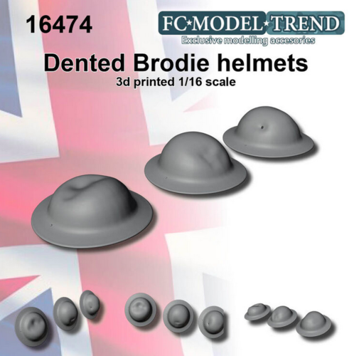 FC ModelTrend 16474 UK WWII dented Broddie helmets