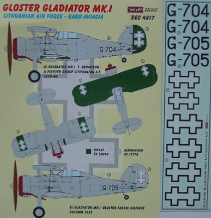 Kora Models Dec4817 Gloster Gladiator Mk.I Lithuania