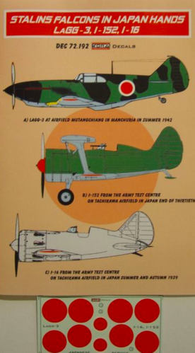 Kora Models Dec72192 Stalins Falcons in Japanese Hands - LaGG-3,I-152,I-16