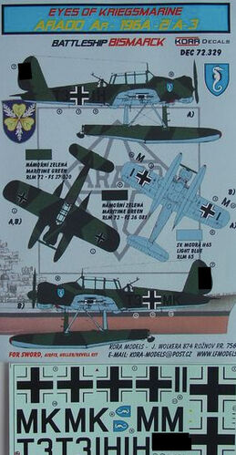 Kora Models Dec72329 Arado Ar-196A-2/3 Kriegsmarine VIII Bismarck