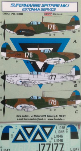 Kora Models Dec72386 Supermarine Spitfire Mk.I Estonian
