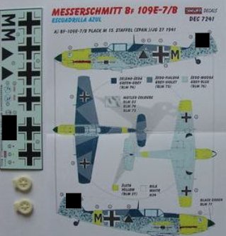 Kora Models Dec7241 Bf 109E-7/B Escuadrilla Azul