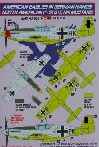 Kora Models KMD48010 North American P-51B/C Mustang Luftwaffe