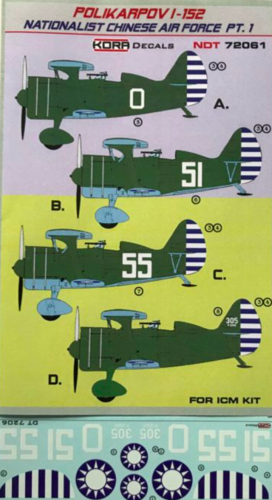 Kora Models NDT72061 Polikarpov I-152 Nationalist Chinese AF part I.