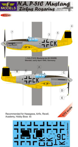 LF Models C72143 N.A. P-51C Mustang Zirkus Rosarius