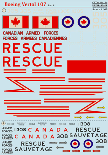 Print Scale 48-194 Boeing-Vertol 107 Part 1