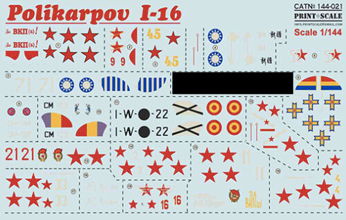 Print Scale 144-021 Polikarpov I-16