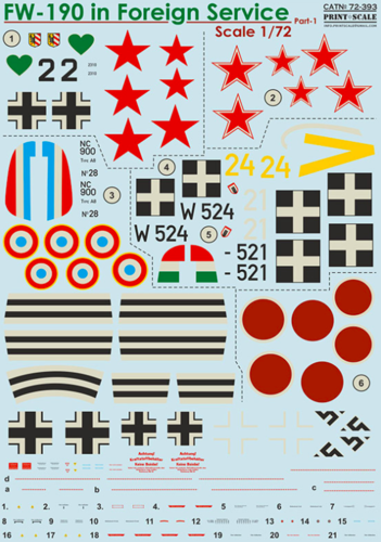 Print Scale 72-393 FW-190 in Foreign Service Part 1