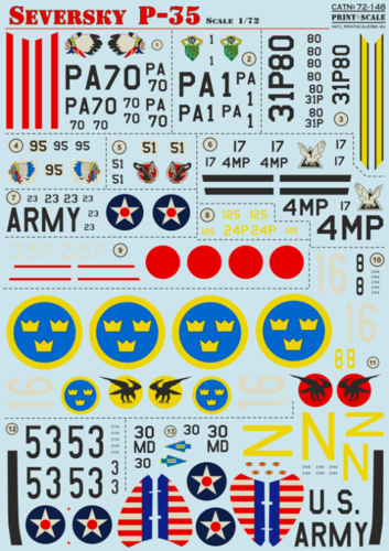 Print Scale 72-148 Seversky P-35