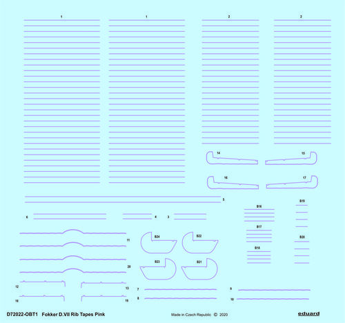 Eduard D72022 Fokker D.VII rib tapes pink EDUARD