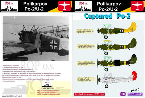 Ropos Models MNFDL48046 Polikarpov Po-2/U-2 - Captured Po-2