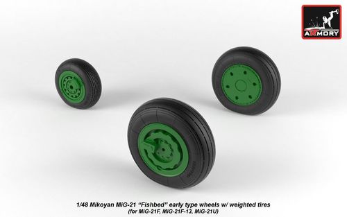 Armory Models Group AW48027 Mikoyan MiG-21 Fishbed wheels w/ weighted tires, early