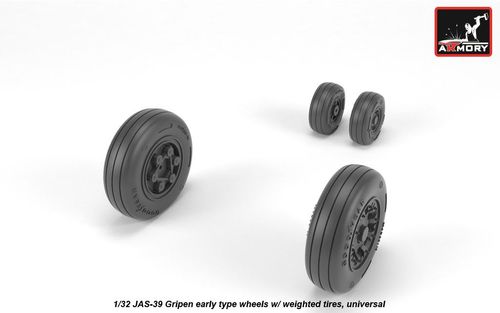 Armory Models Group AW32502 JAS-39 "Gripen" wheels w/ weighted tires, early